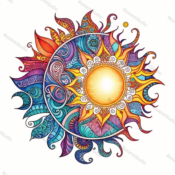Zentangle Sun - Etsy