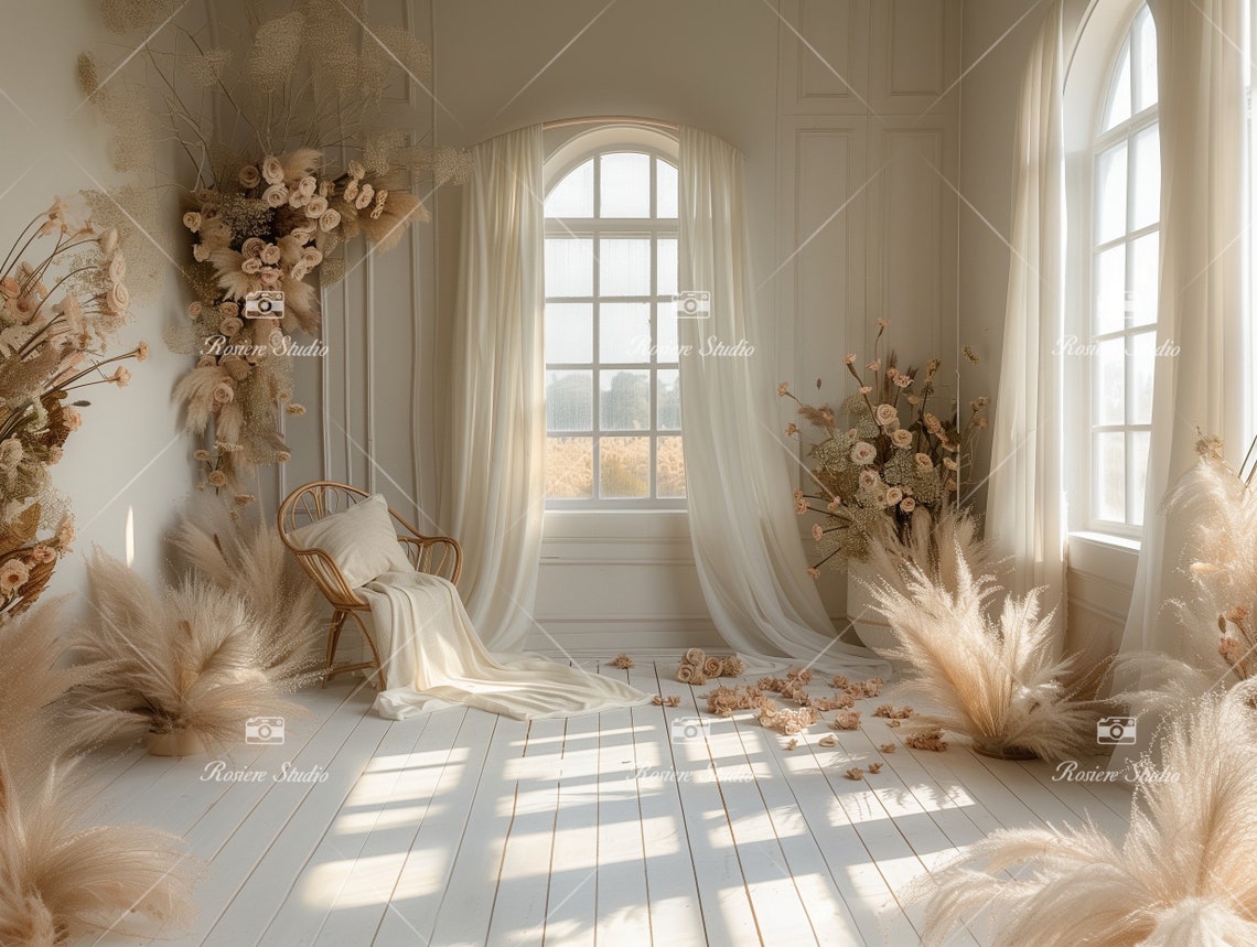 50 Backlit Window Digital Backdrops, Maternity Photography, White ...