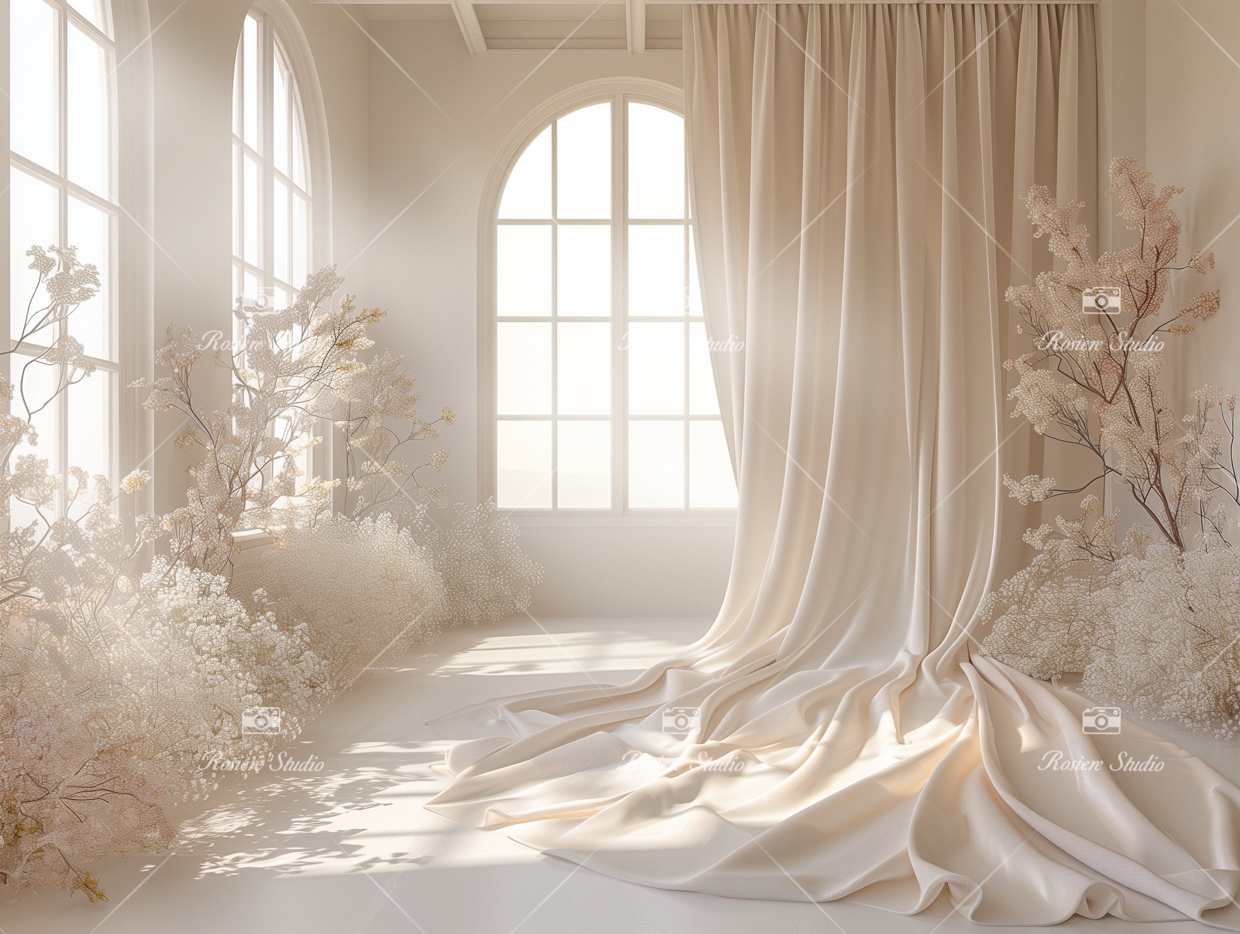 50 Backlit Window Digital Backdrops, Maternity Photography, White ...