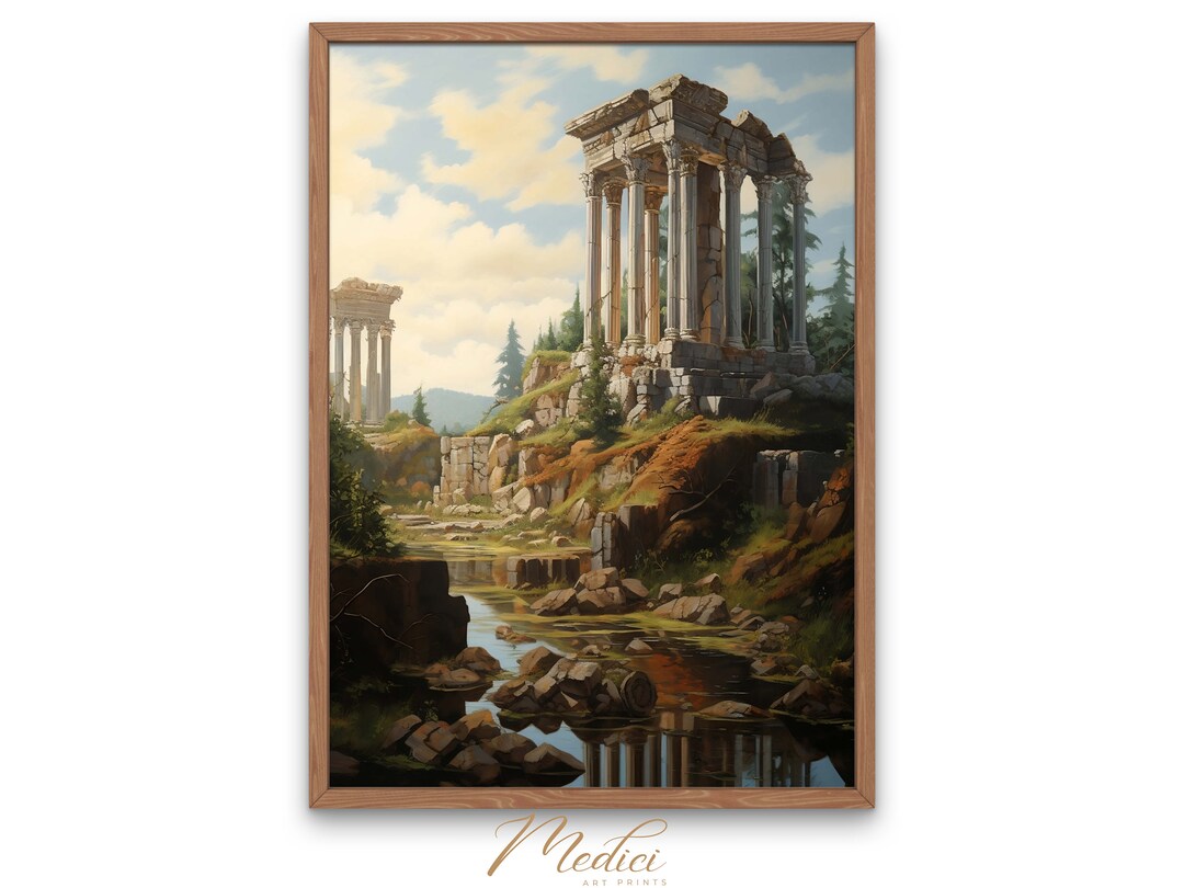 Temple of Artemis Print: Vintage Greek Ruins Landscape (instant ...