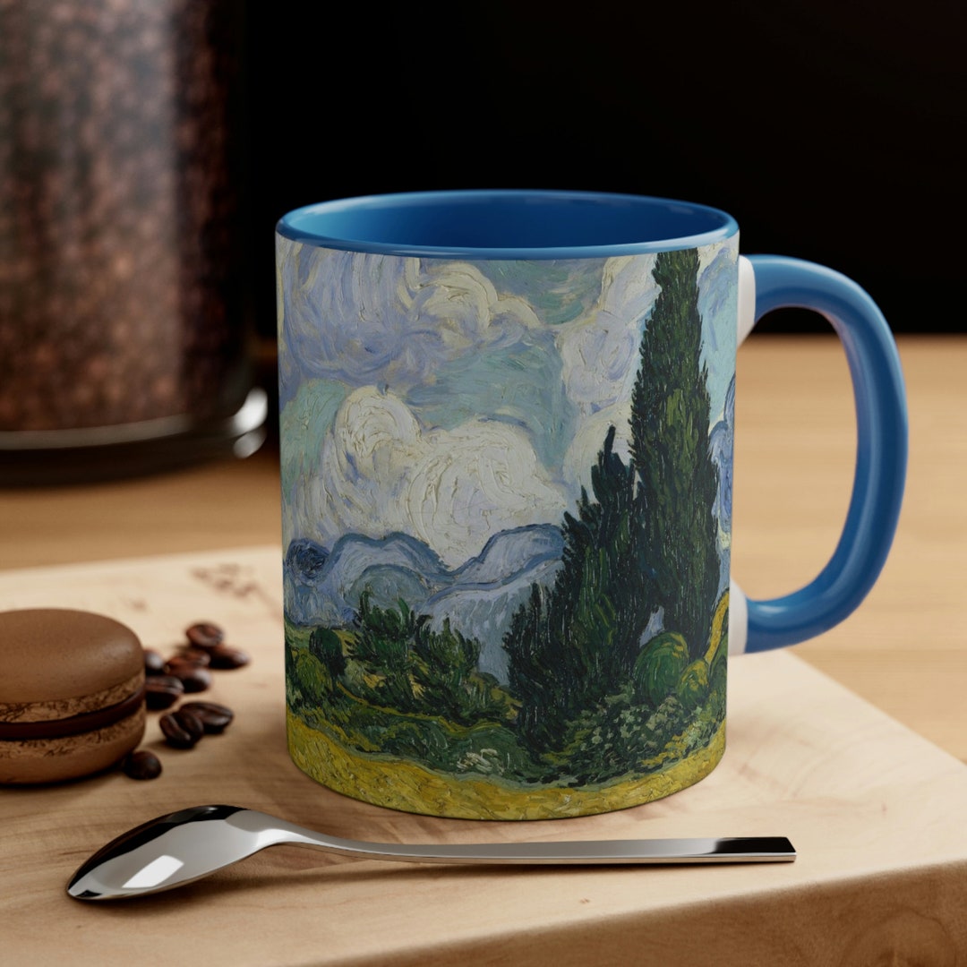 Wheat Field With Cypresses, Vincent Van Gogh 11oz Ceramic Coffee Mug ...