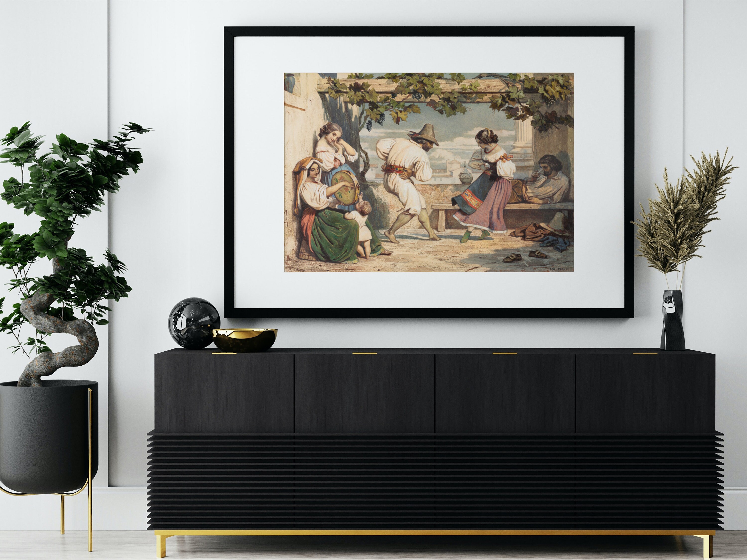 La Saltarelle, Dancing Painting, Dominque Louis Papety, 1800s Printable ...