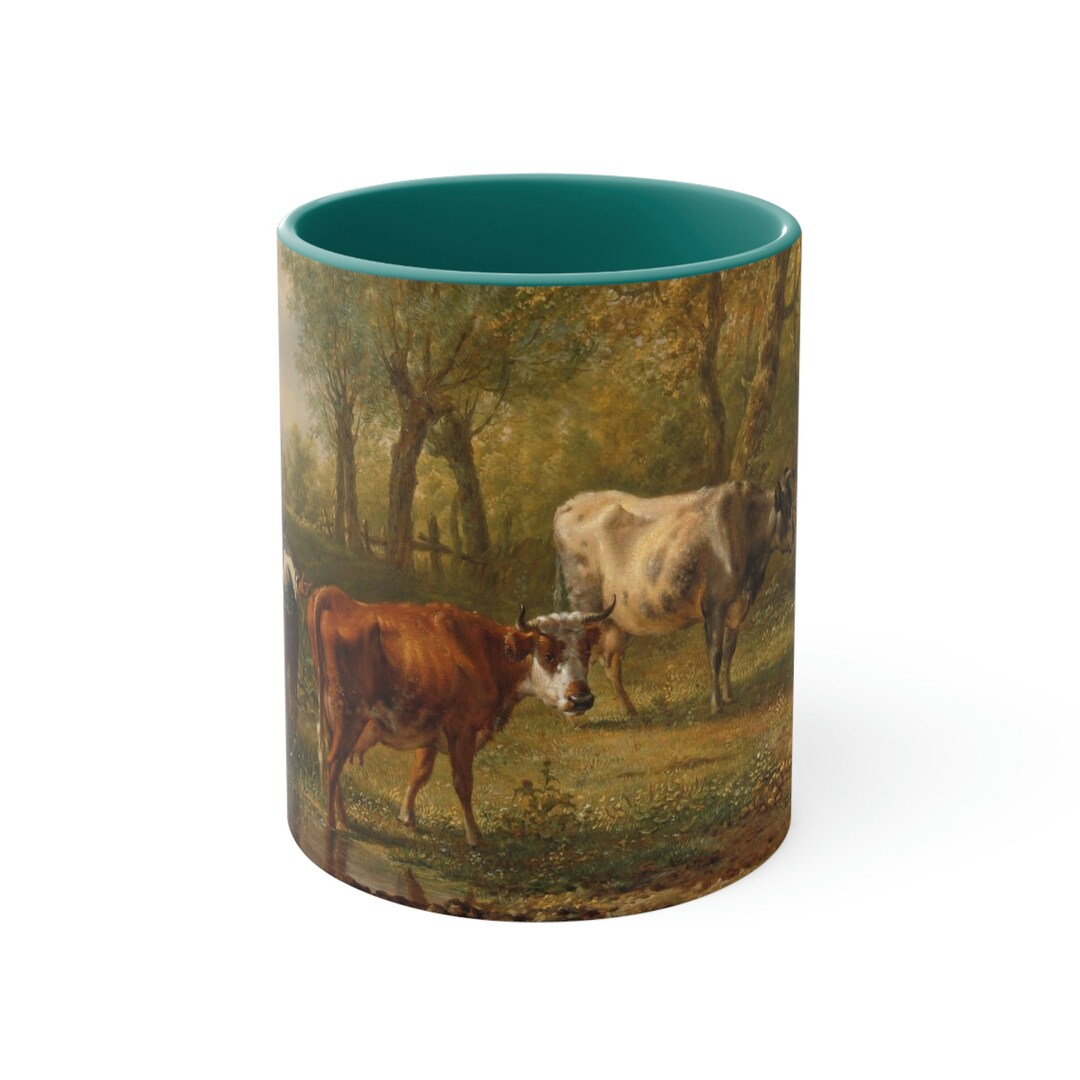 Landscape With Cattle Ceramic Cows Coffee Mug | Decorative Painting Mug ...