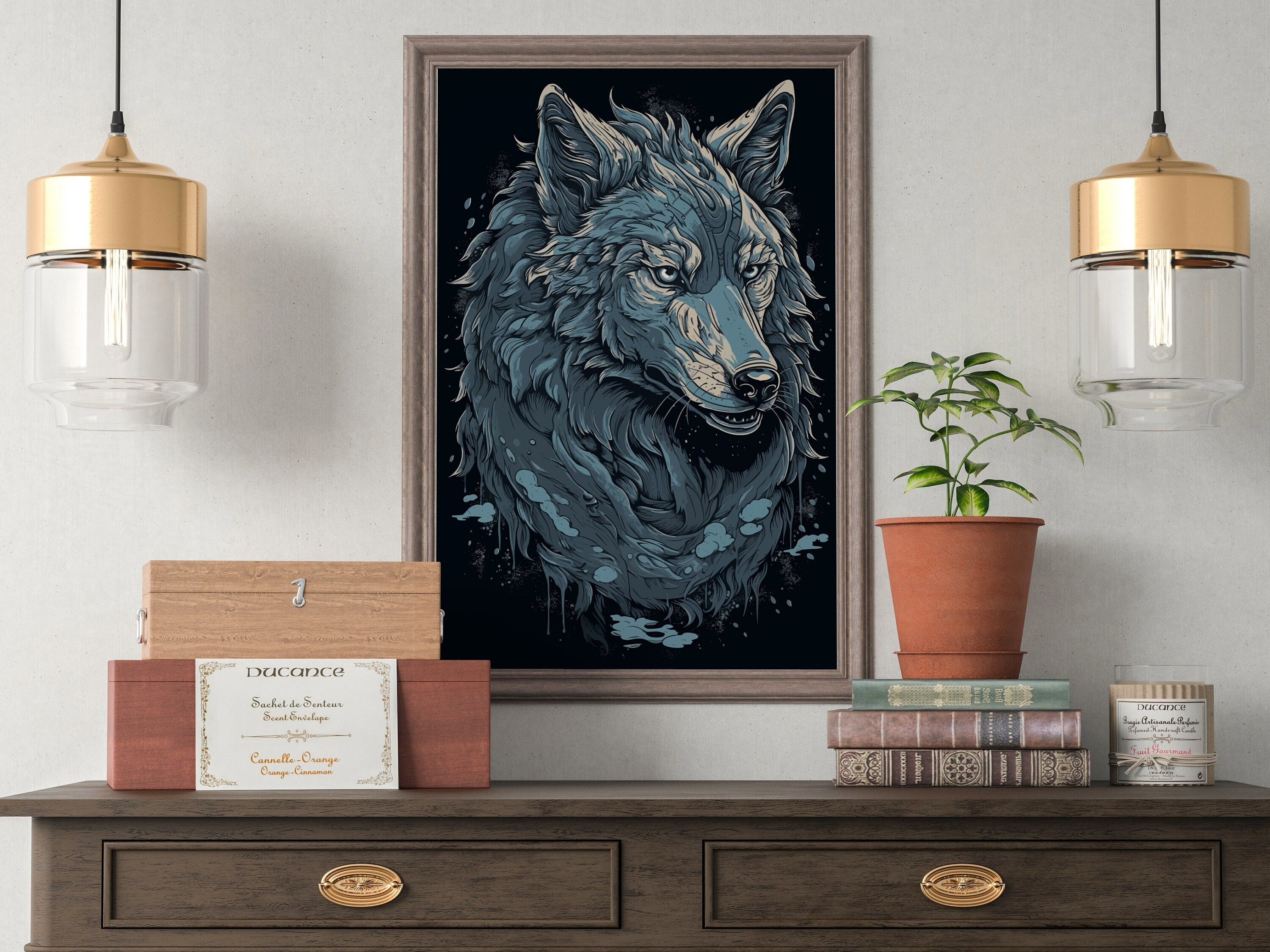 Fenrir Wolf Print, Norse Mythology Matte Poster, Viking Art Mailed ...