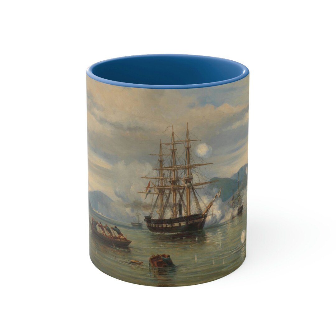 Battleship at Sea, Nautical Ceramic Coffee Mug | Unique Decorative ...