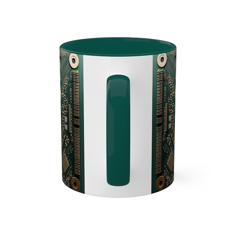 PCB Design Ceramic Coffee Mug Circuit Board With Gold Contacts 11 Oz ...