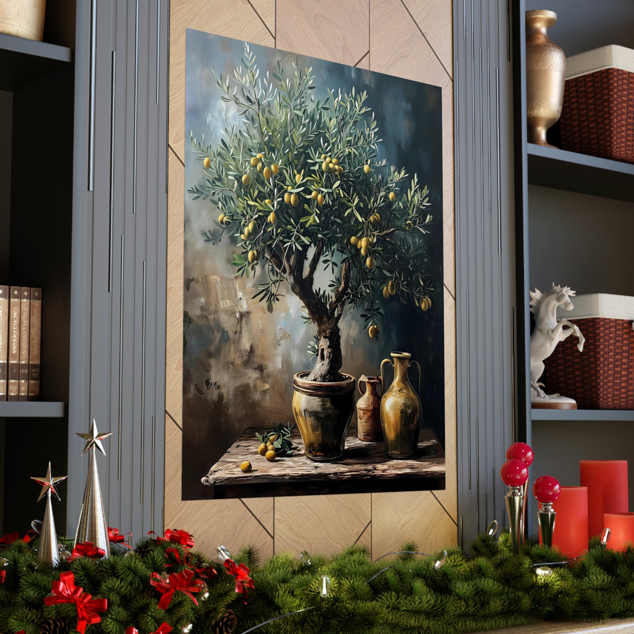 Olive Tree in a Pot Print, Matte Oil Painting Poster, Mailed Print ...