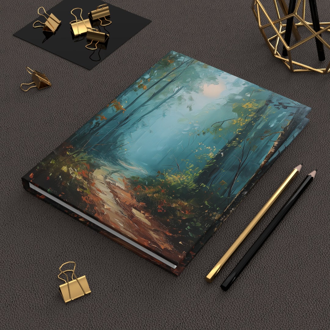 Misty Forest Journal: Ethereal Moonlight Oil Painting Notebook - Etsy