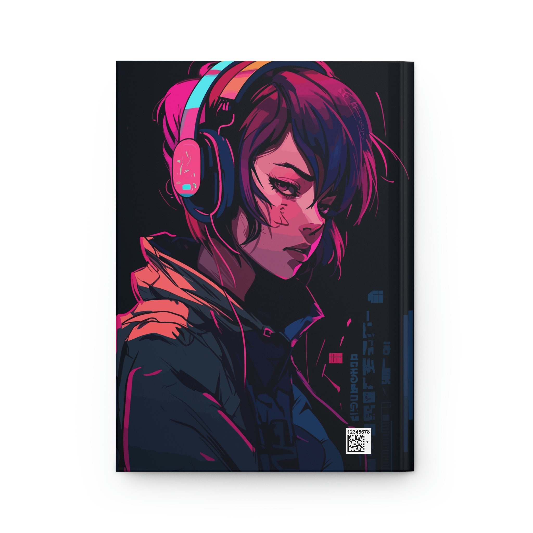 Cyberpunk Anime Girl Journal Teenage Girl's Notebook Hardcover Lined ...