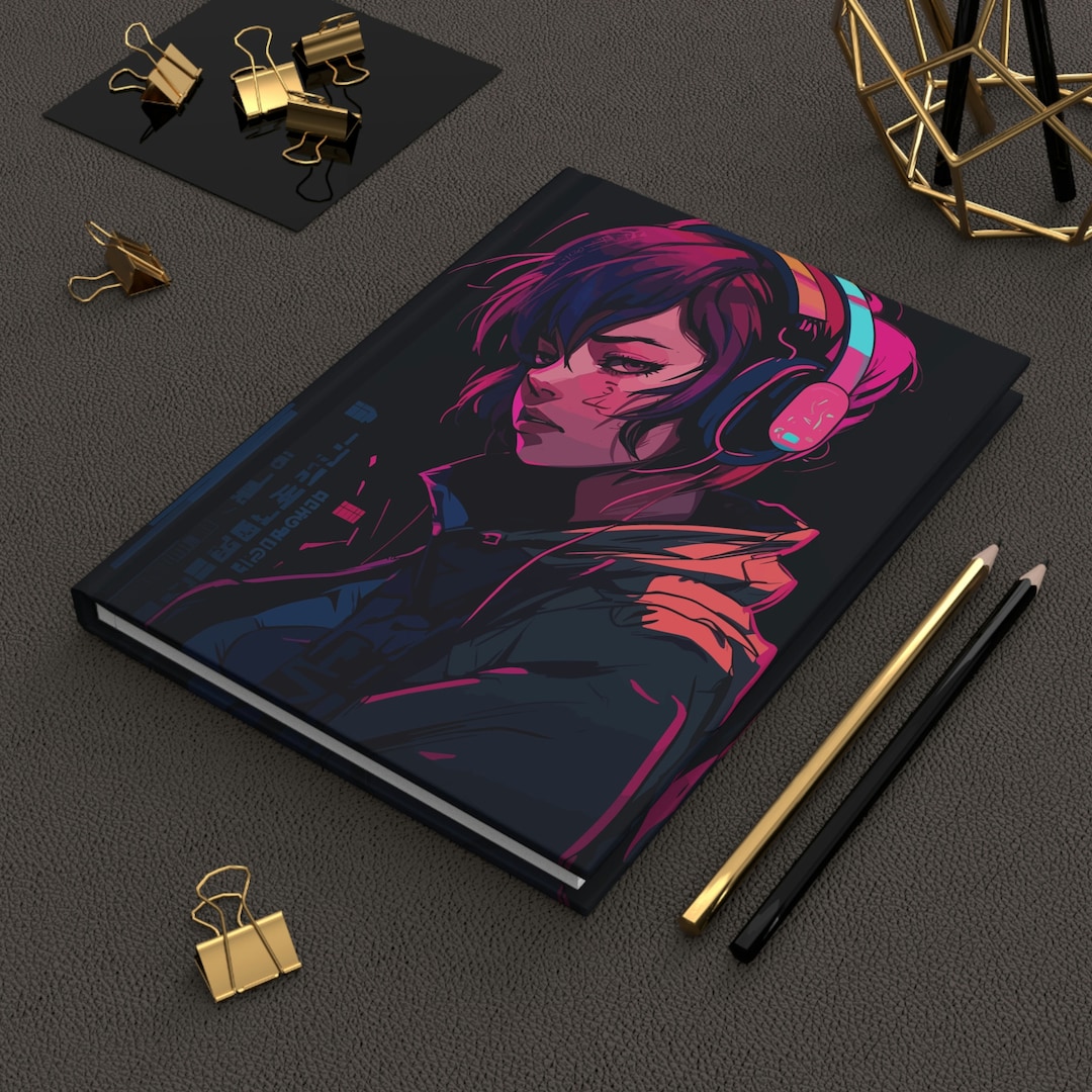 Cyberpunk Anime Girl Journal | Teenage Girl's Notebook | Hardcover ...