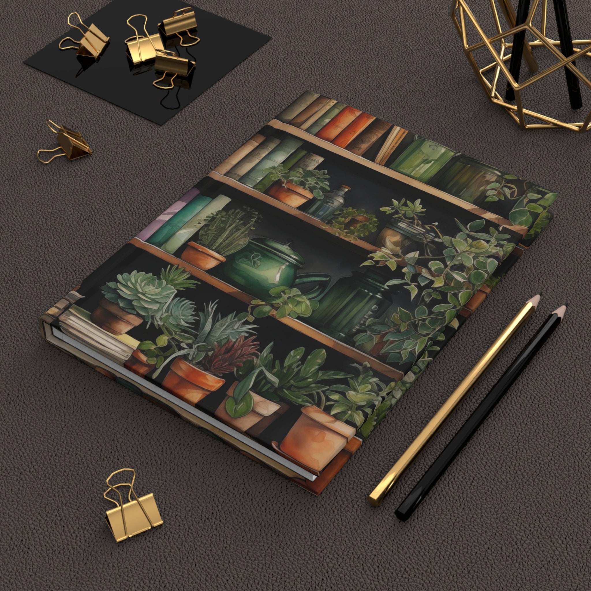 Books and Plants Journal Cozy Home Journal Lined Hardcover Notebook ...