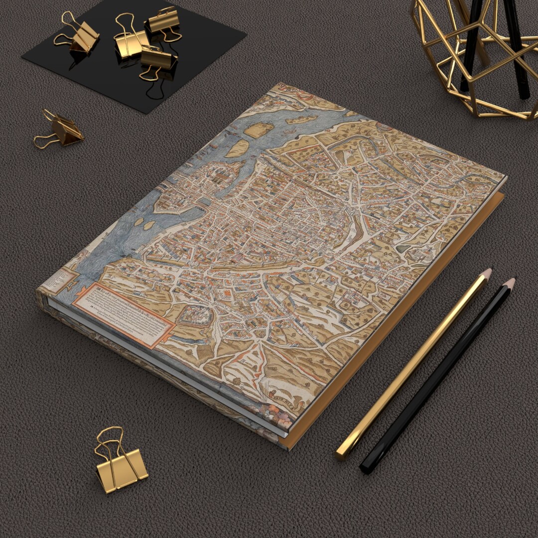 16th Century Paris Map Journal | Hardcover City Planning Journal ...
