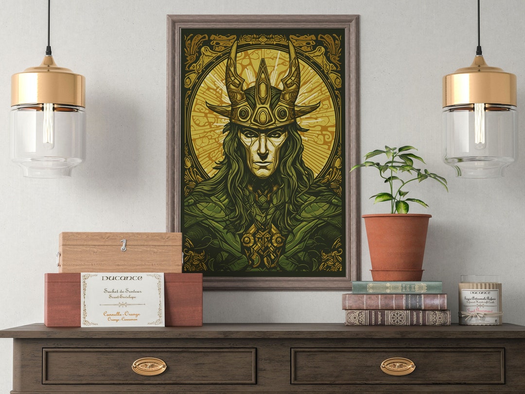 Loki God of Mischief Print, Norse Mythology Matte Poster, Viking Art ...