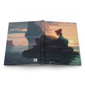 The Little Mermaid Journal Underwater Princess Painting Hardcover Lined ...