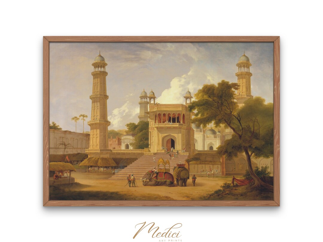 Indian Temple, Mosque of Abo-ul-nabi, Muttra, 1827 | Printable Vintage ...