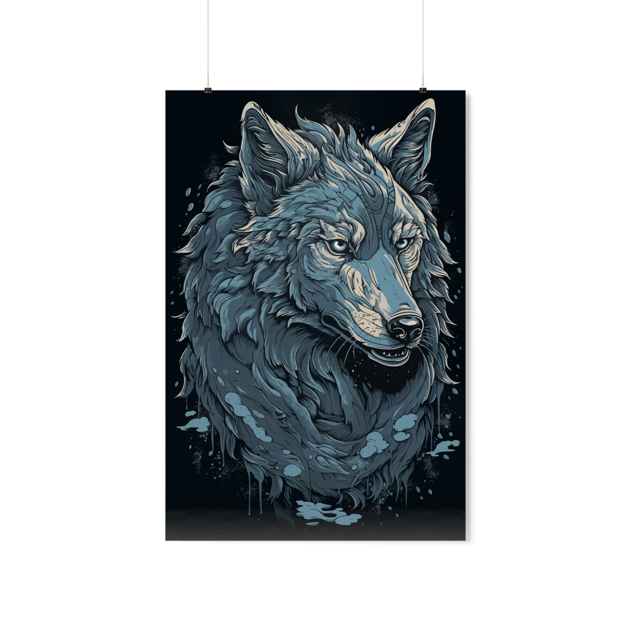Fenrir Wolf Print, Norse Mythology Matte Poster, Viking Art Mailed ...