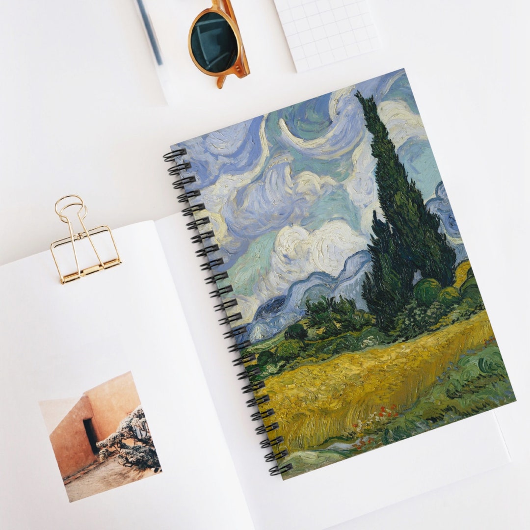 Van Gogh Notebook, Wheat Field With Cypresses Art Cover, Ruled Line ...