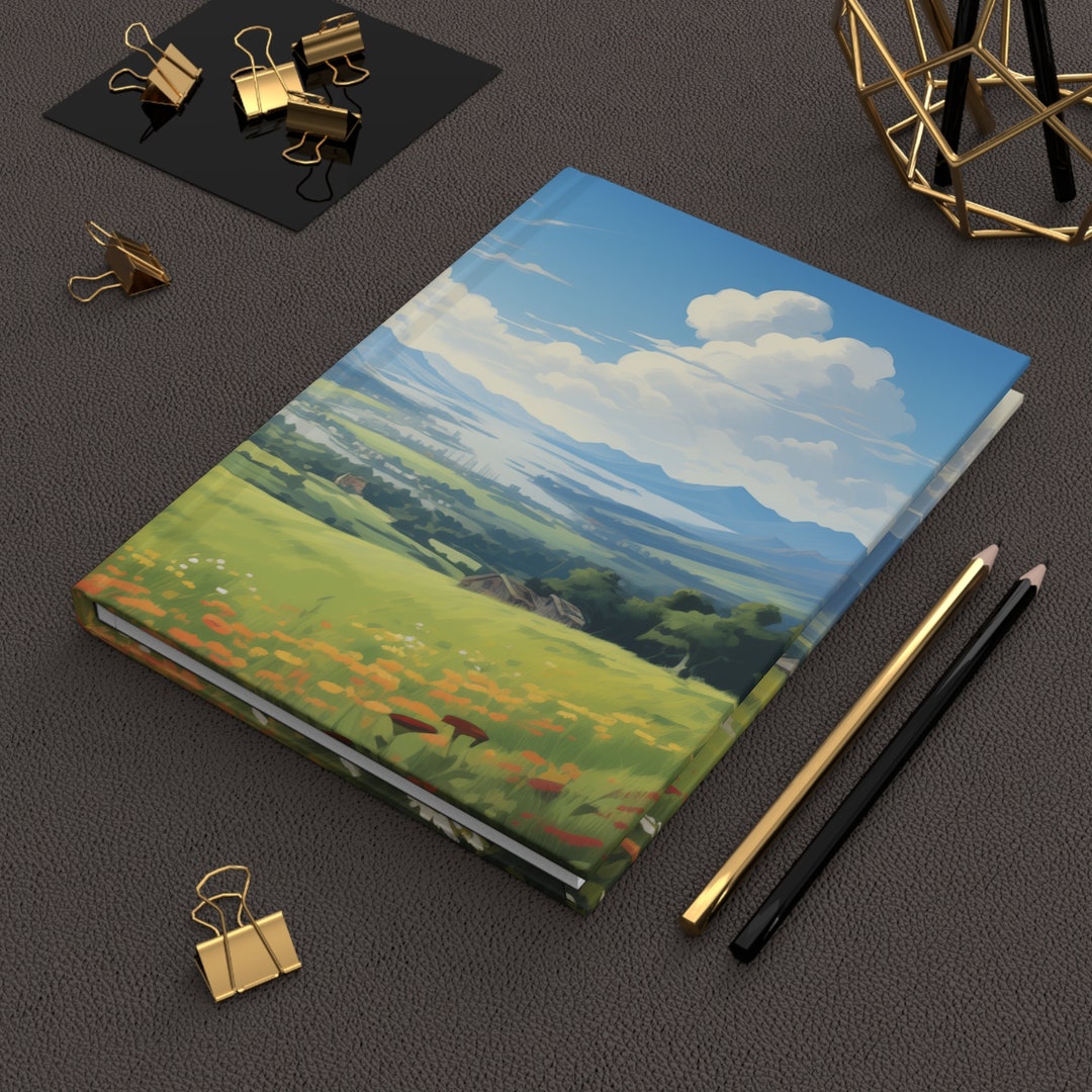 Anime Landscape Journal | Studio Ghibli Style Art Cover | Hardcover ...