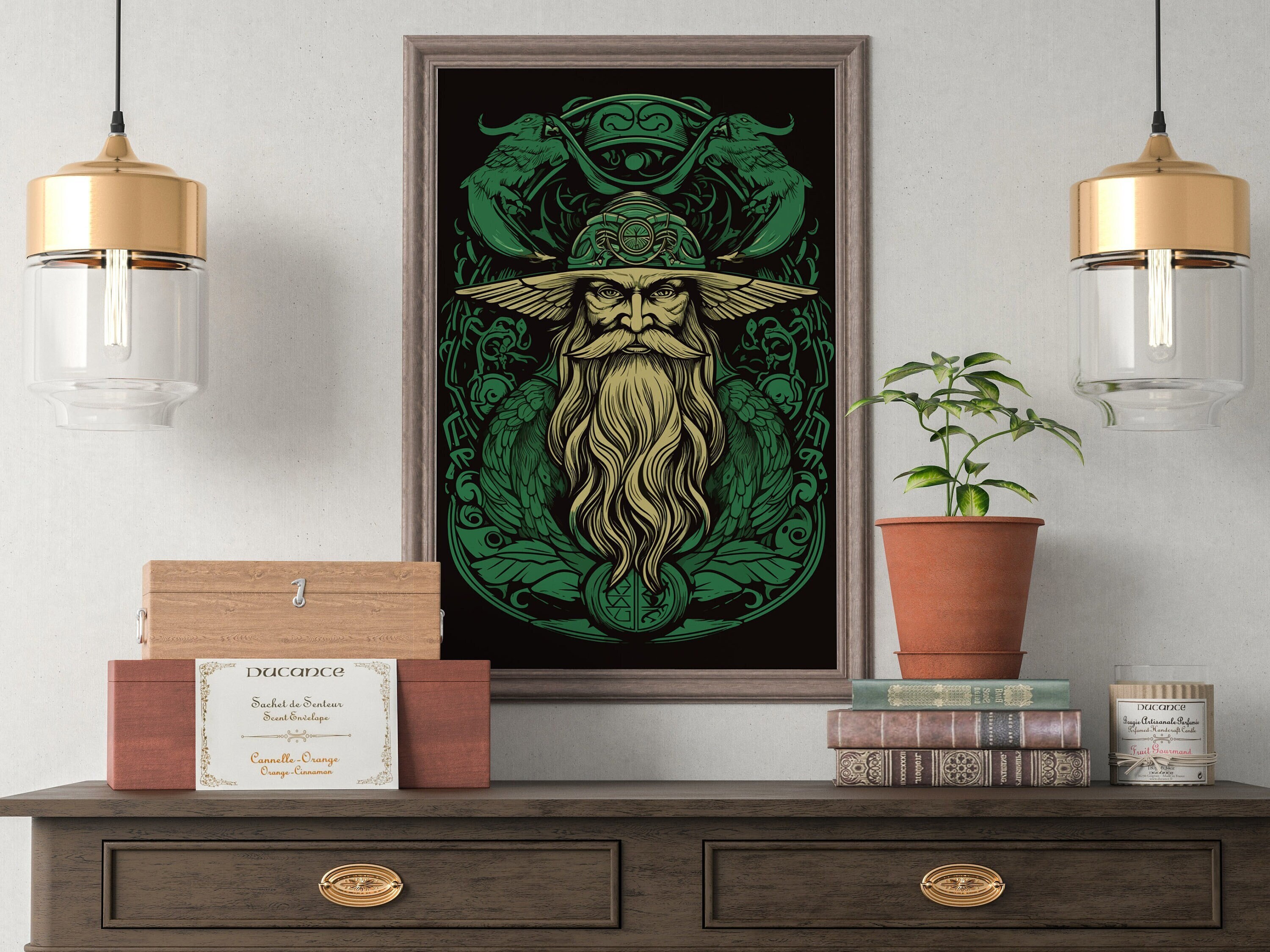 All-father Odin Print, Norse Mythology Matte Poster, Viking Art Mailed ...