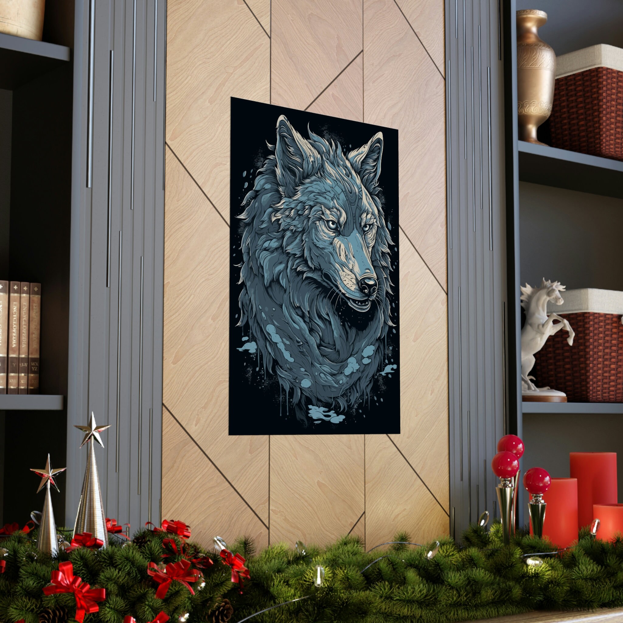 Fenrir Wolf Print, Norse Mythology Matte Poster, Viking Art Mailed ...