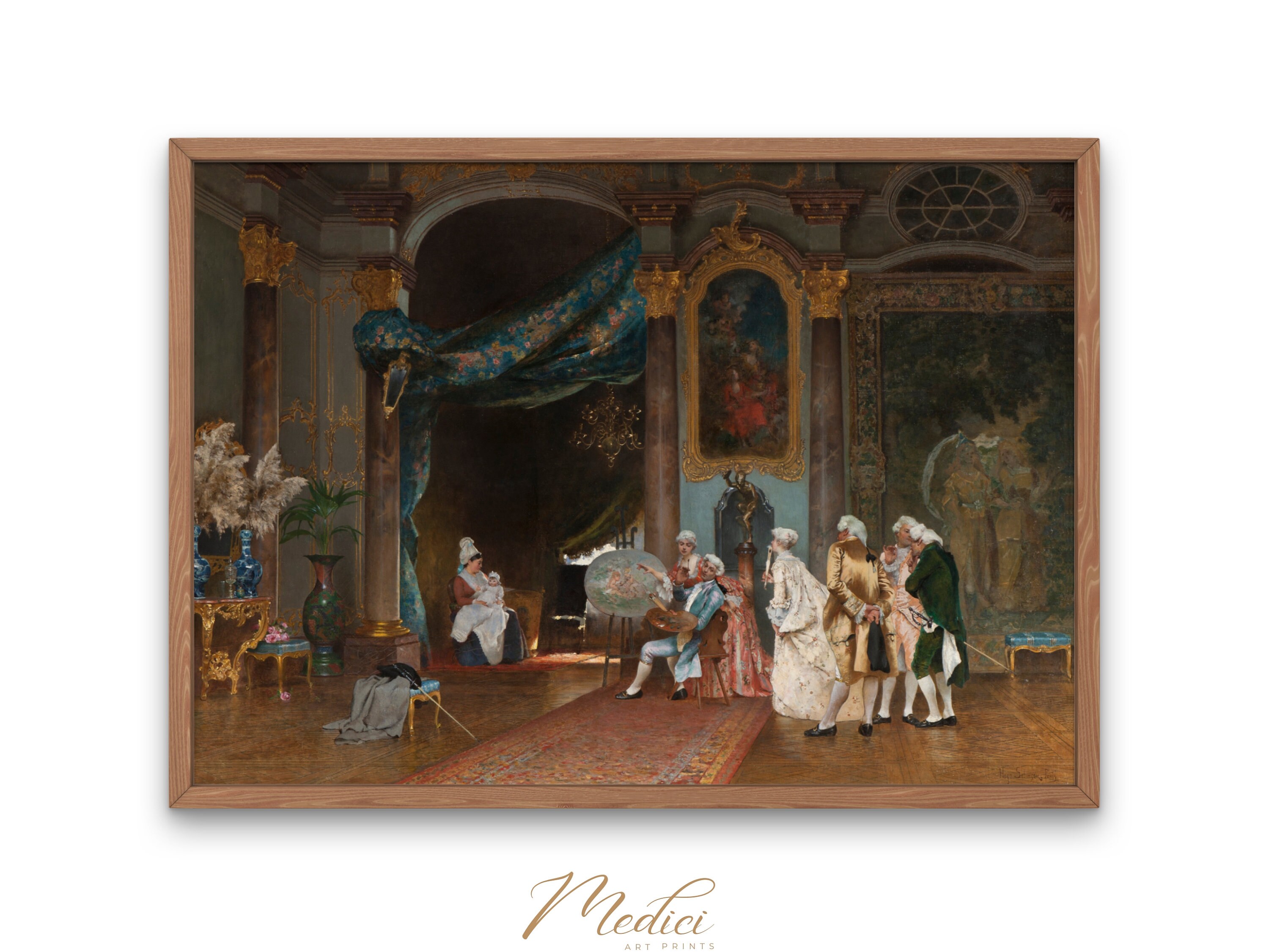 Hugo Salmson Painting: Rococo Inspired Vintage Art Print (digital ...