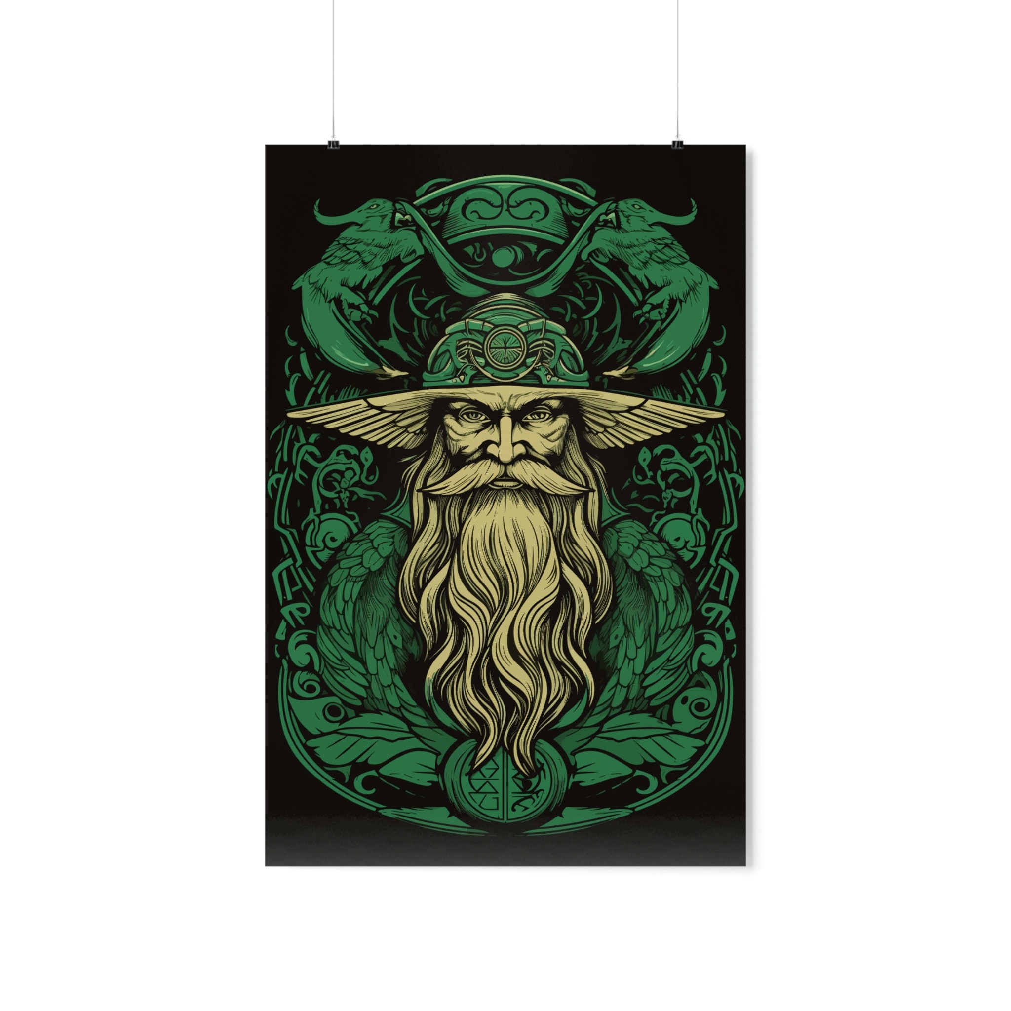 All-father Odin Print, Norse Mythology Matte Poster, Viking Art Mailed ...