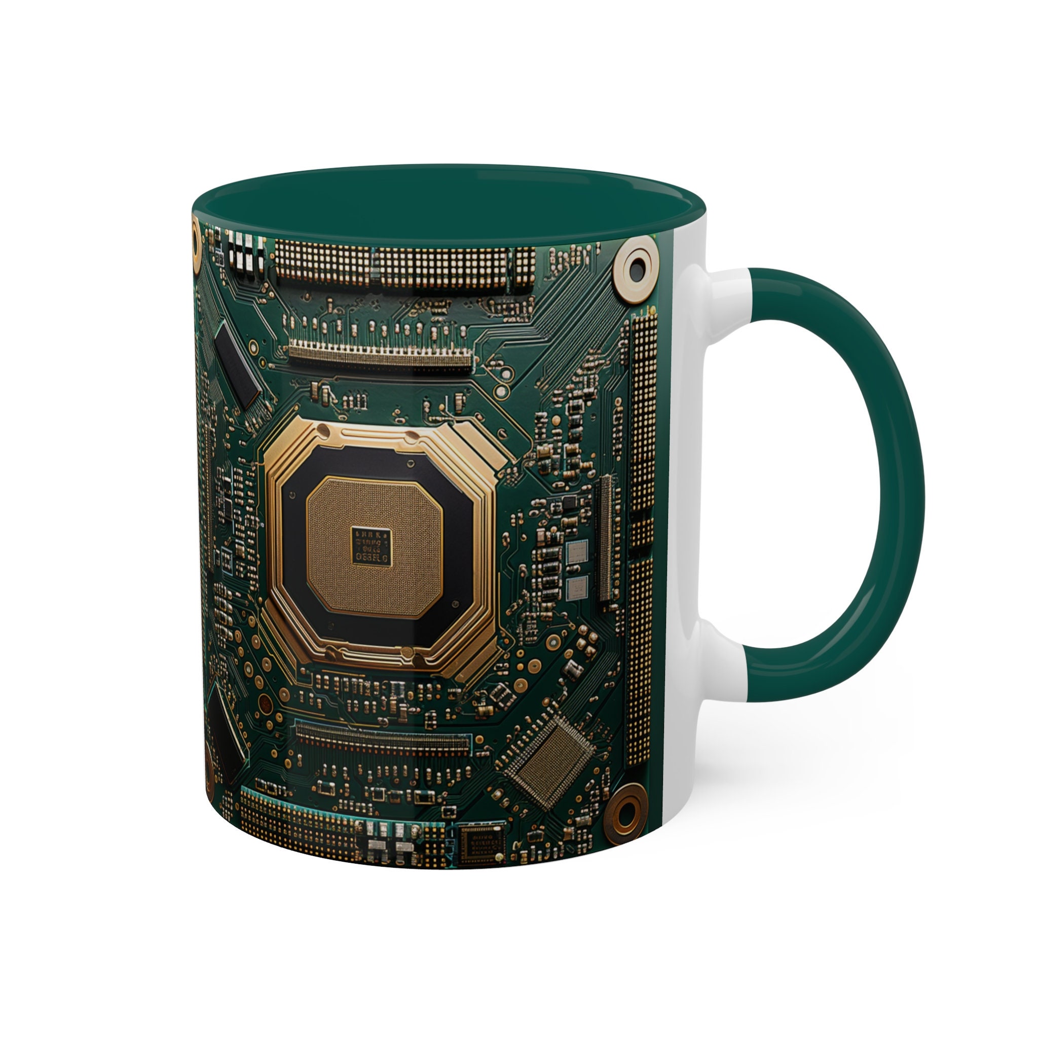 PCB Design Ceramic Coffee Mug Circuit Board With Gold Contacts 11 Oz ...