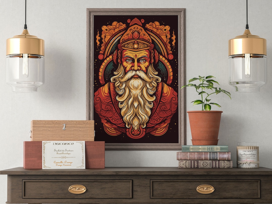 The Creator of the Universe Brahma Print, Matte Brahman Poster, Hindu ...