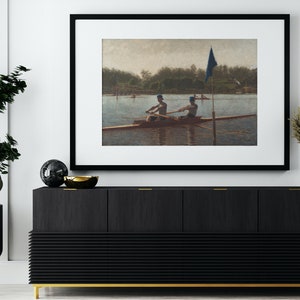 The Biglin Brothers Turning the Stake, Thomas Eakins, 1873 | Printable Vintage Wall Art | Famous ...