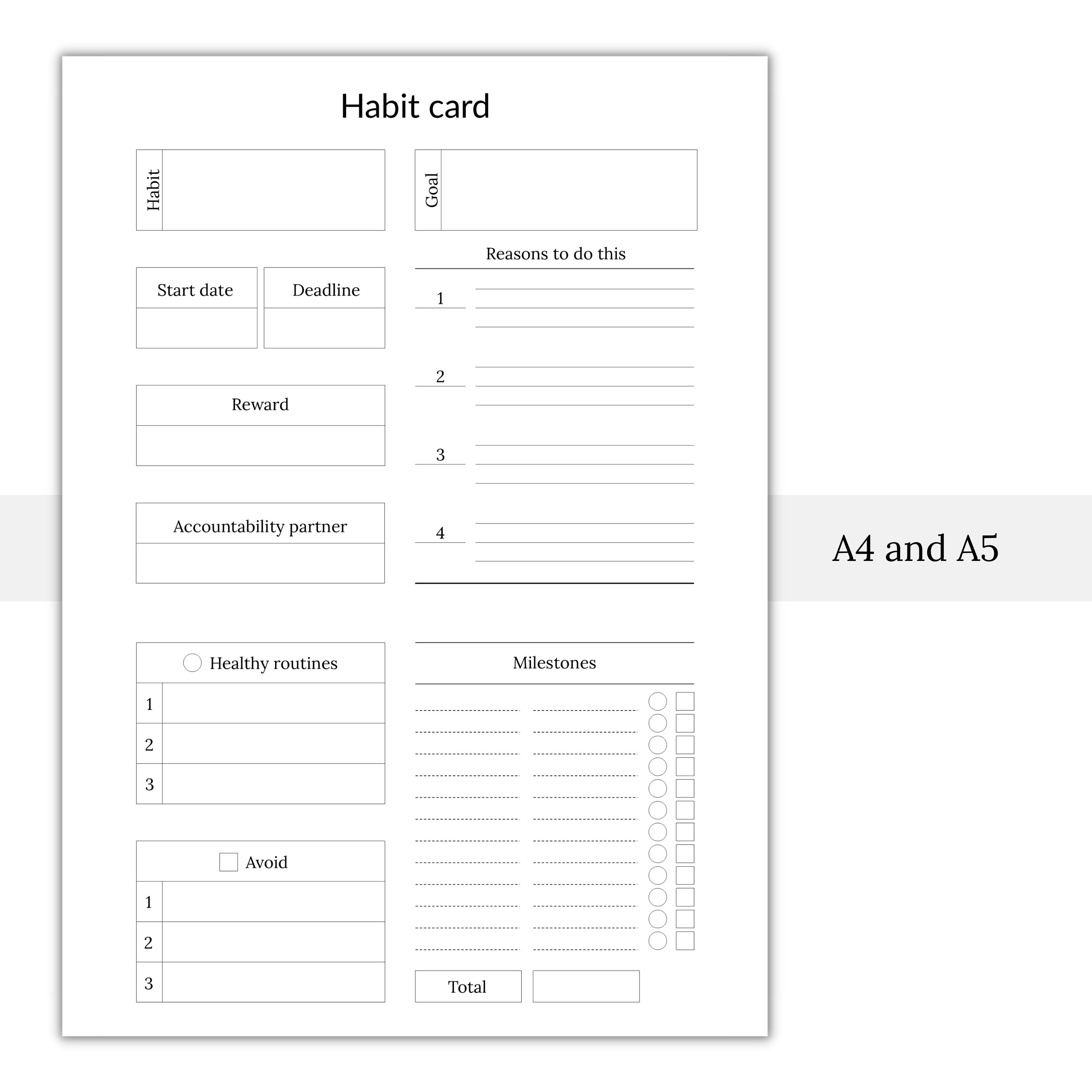 12 Month Habit Tracker, Habit Tracker Printable, Habit Tracker Template ...