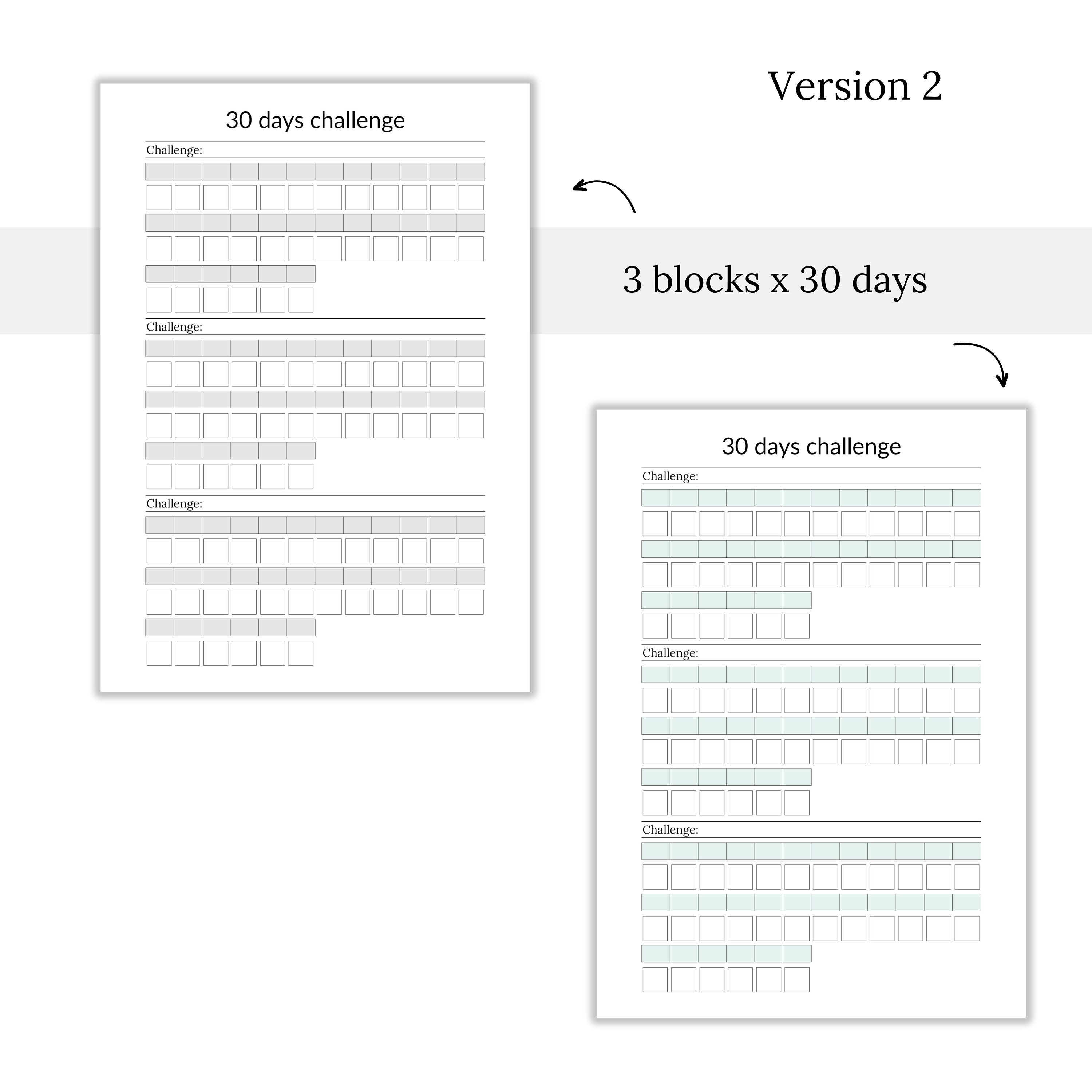 30 Day Challenge, Habit Forming, Habit Tracker Template, Goal Planner ...