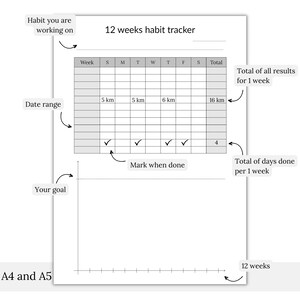 12 Week Habit Tracker, Habit Tracker Printable, Habit Tracker Template ...