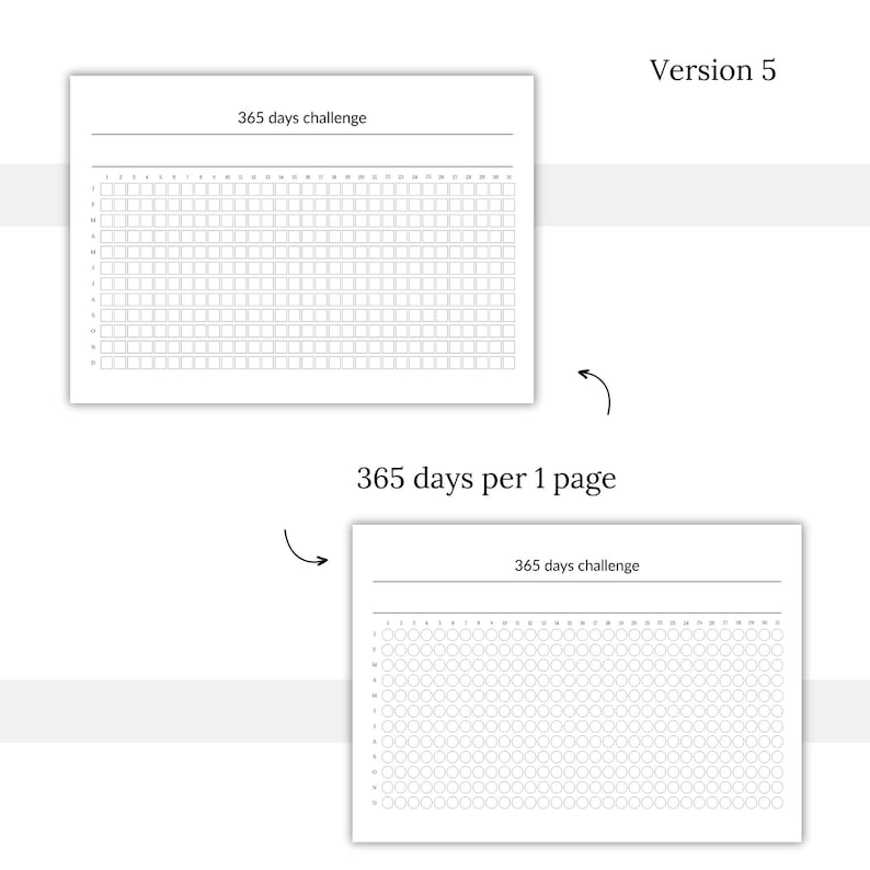 365 Days Challenge Tracker Printables, Habit Tracker, Habit Tracker ...