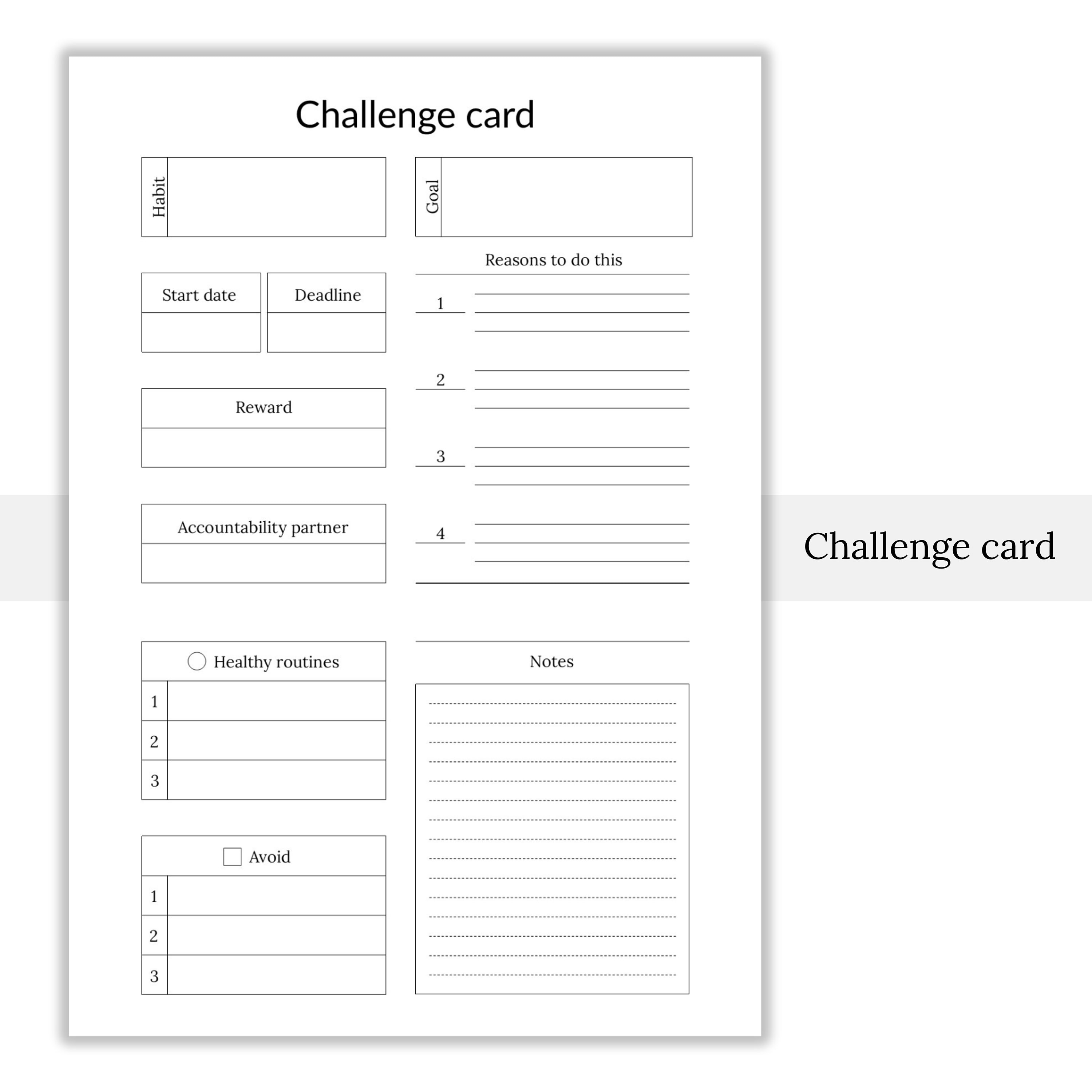 30 Day Challenge, Habit Forming, Habit Tracker Template, Goal Planner ...