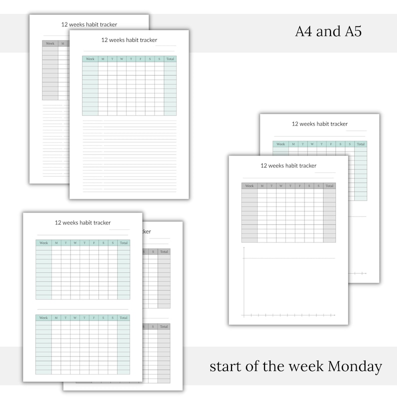 12 Week Habit Tracker, Habit Tracker Printable, Habit Tracker Template ...