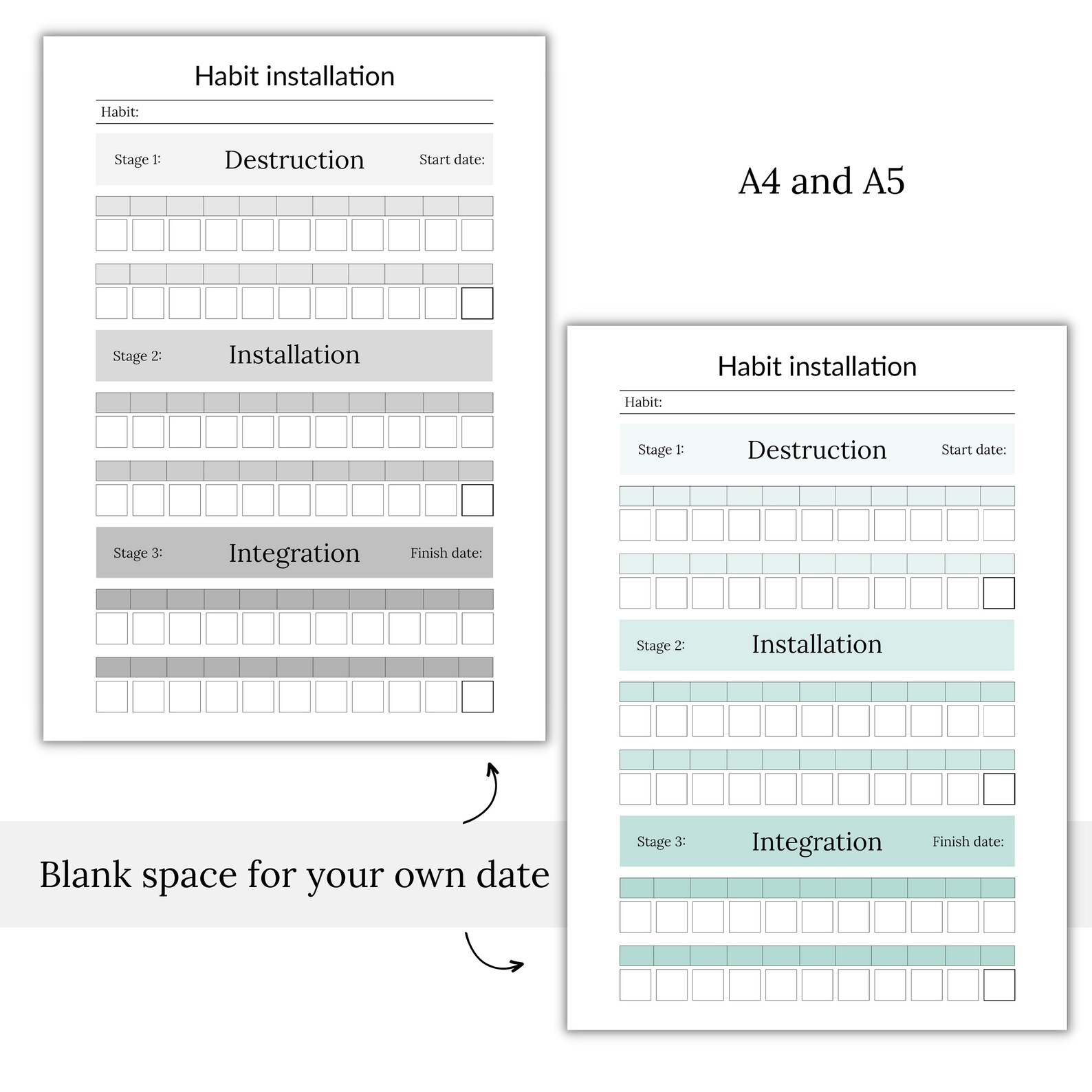 66 Days Habit Tracker, Habit Planner, Digital Habit Tracker, Goal ...