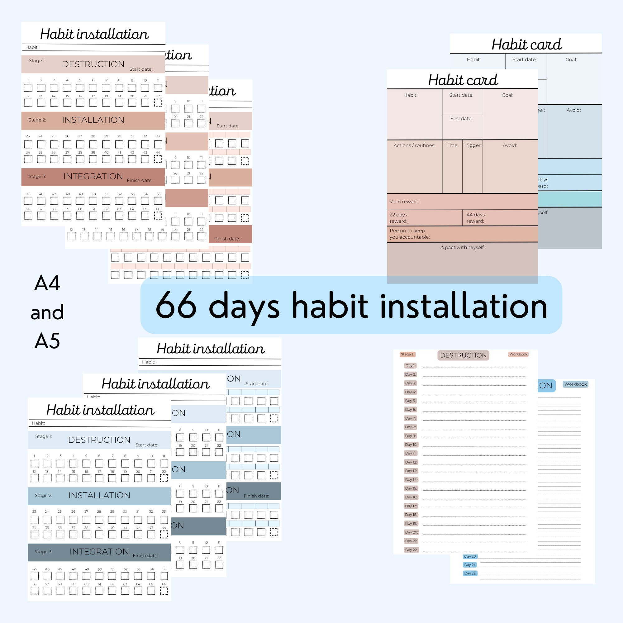 Bundle Habit Tracker Printable Weekly Monthly Yearly - Etsy