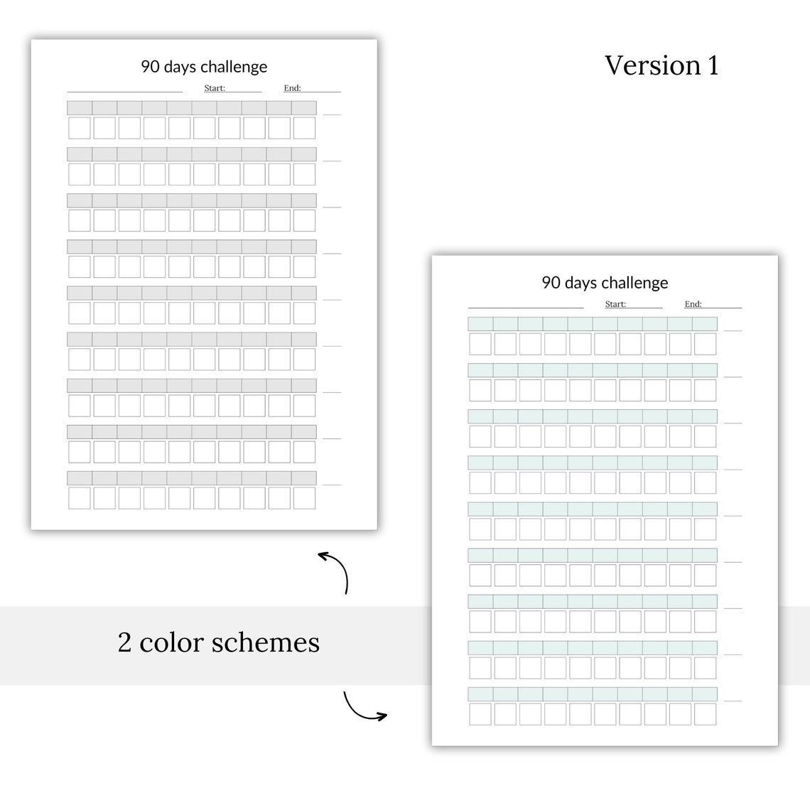 90 Days Challenge Tracker Printables, Habit Tracker, Habit Tracker ...