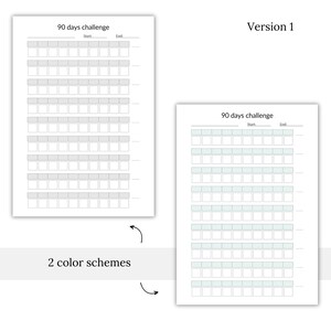 90 Days Challenge Tracker Printables, Habit Tracker, Habit Tracker ...