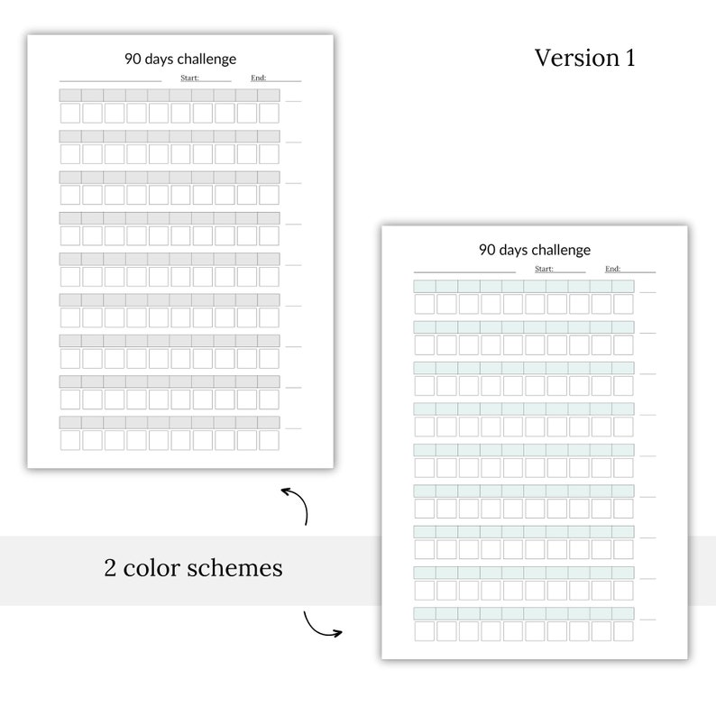 90 Days Challenge Tracker Printables, Habit Tracker, Habit Tracker ...