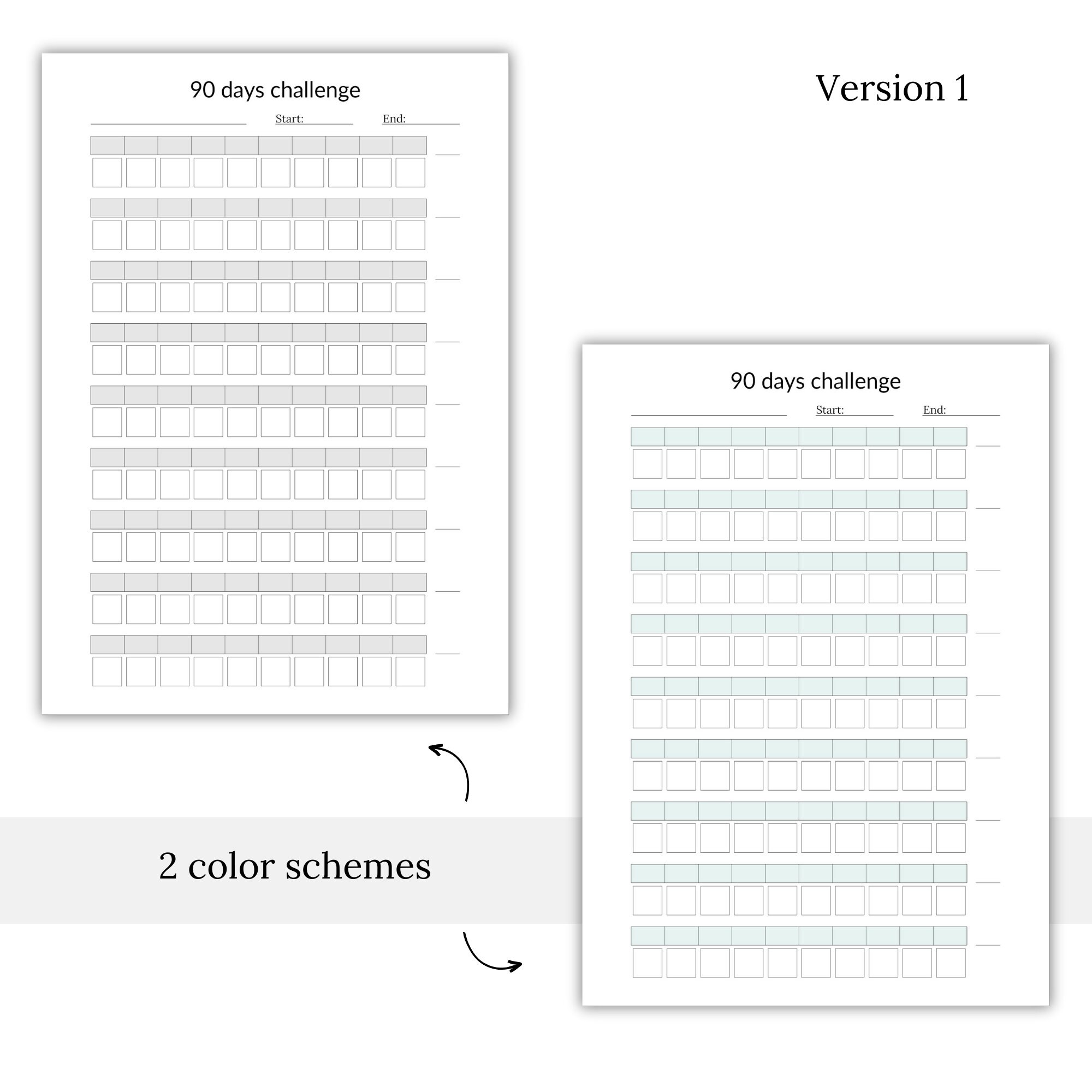 90 Days Challenge Tracker Printables, Habit Tracker, Habit Tracker ...