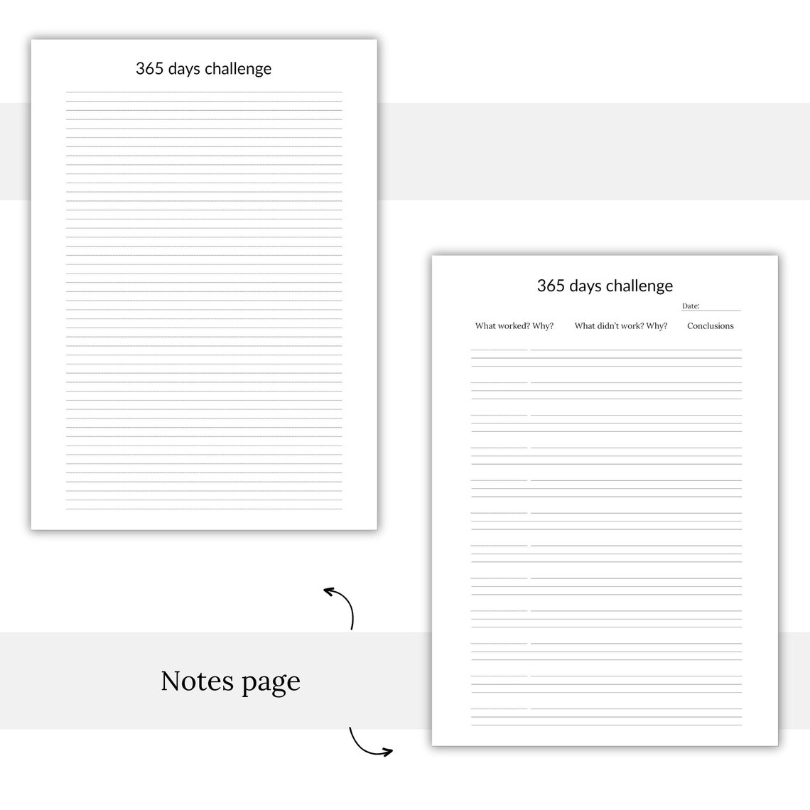 365 Days Challenge Tracker Printables, Habit Tracker, Habit Tracker ...