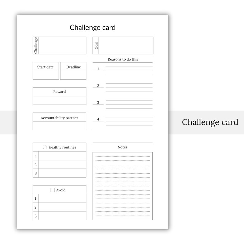 200 Days Challenge Tracker, Goal Planner Printable (PDF) - Etsy