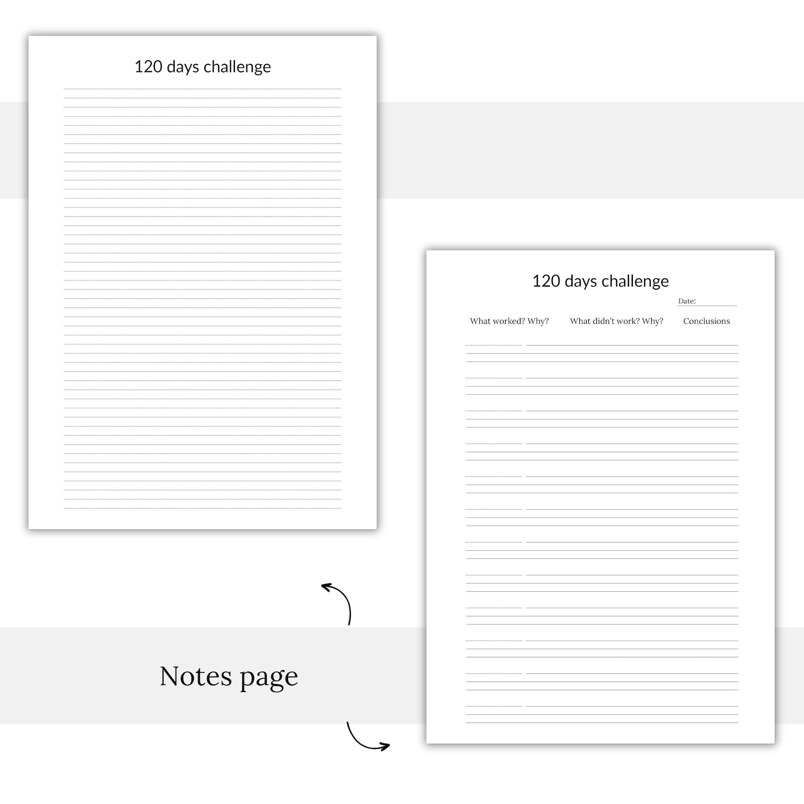 120 Day Challenge Tracker Printables, Goal Planner (PDF) - Etsy