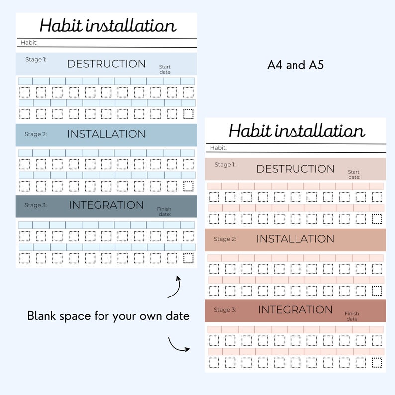 66 Days Habit Tracker Habit Planner Digital Habit Tracker - Etsy