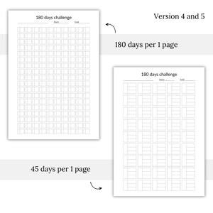 180 Days Challenge Tracker Printables, Habit Tracker, Habit Tracker ...