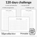 120 Day Challenge Tracker Printables, Goal Planner (PDF) - Etsy