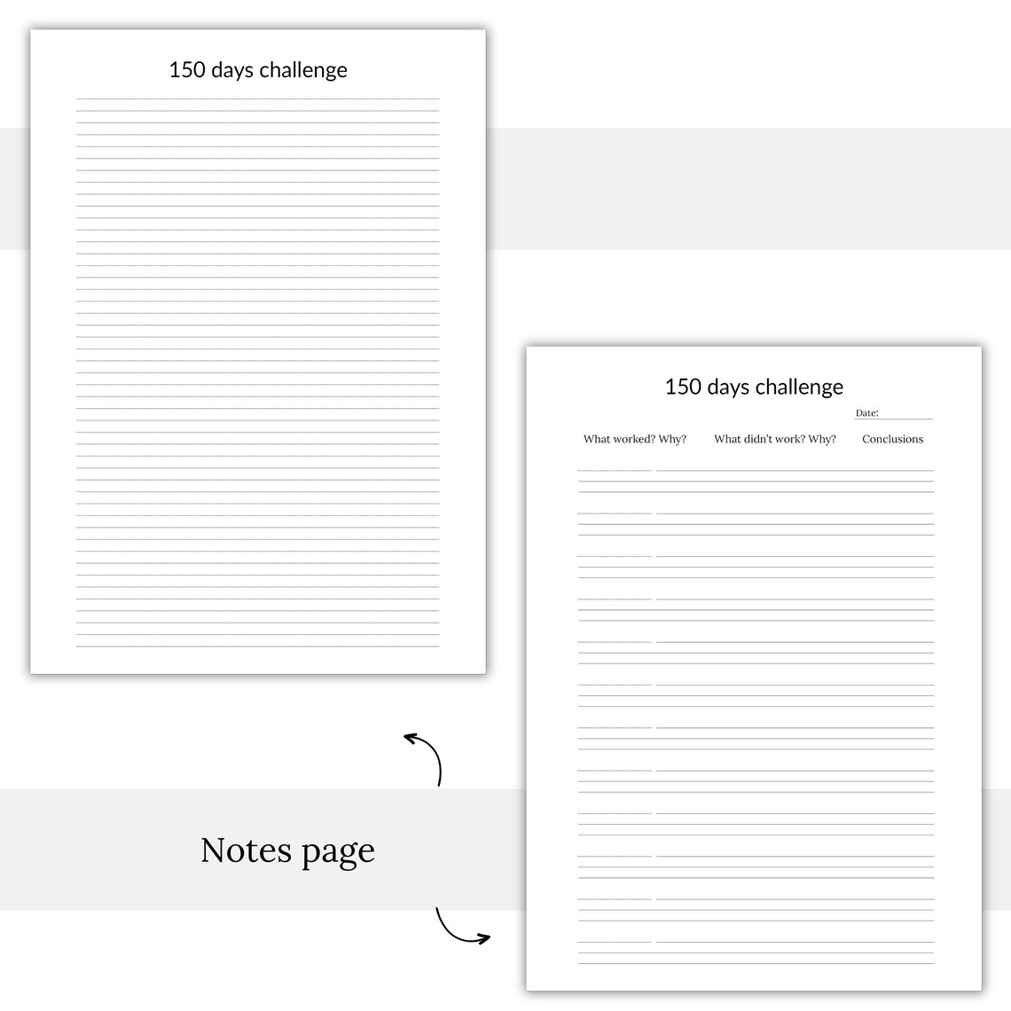 150 Days Challenge Tracker Printables, Habit Forming, Habit Tracker ...