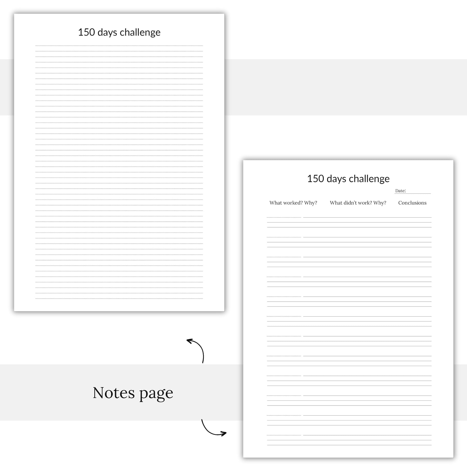 150 Days Challenge Tracker Printables, Habit Forming, Habit Tracker ...