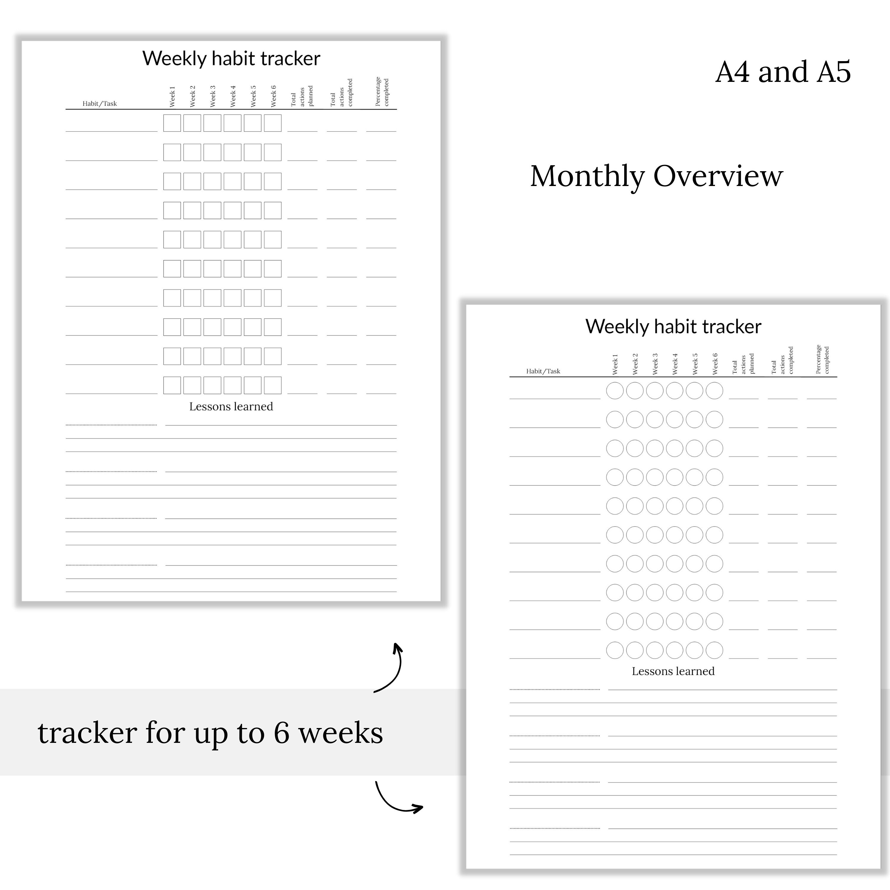 Weekly Habit Tracker, Weekly Planner, Habit Tracker, Monthly Habit ...